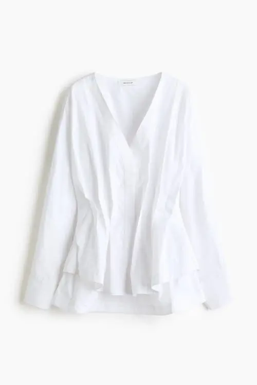 H&m Waisted Cotton Blouse
