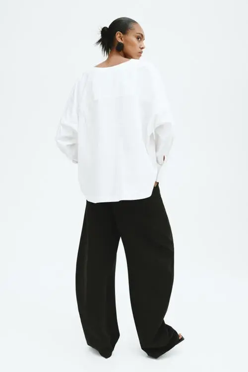 H&m Waisted Cotton Blouse
