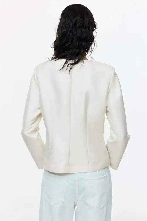 H&M Square-neck Blazer With Button Detail