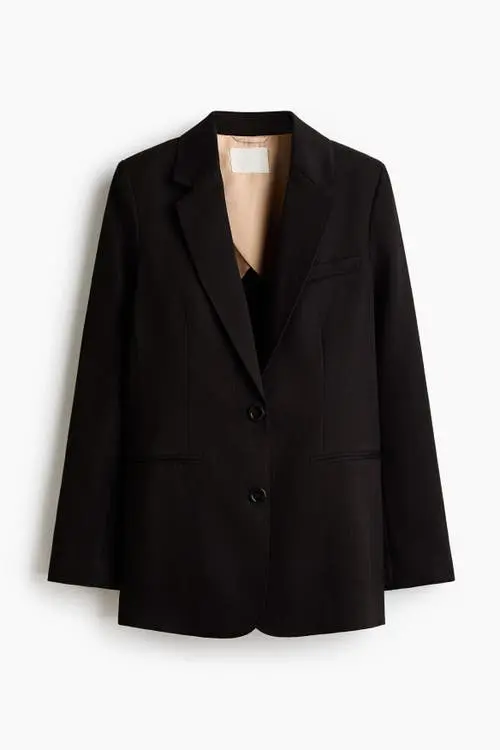 H&m Single-breasted Blazer In Twill - Black