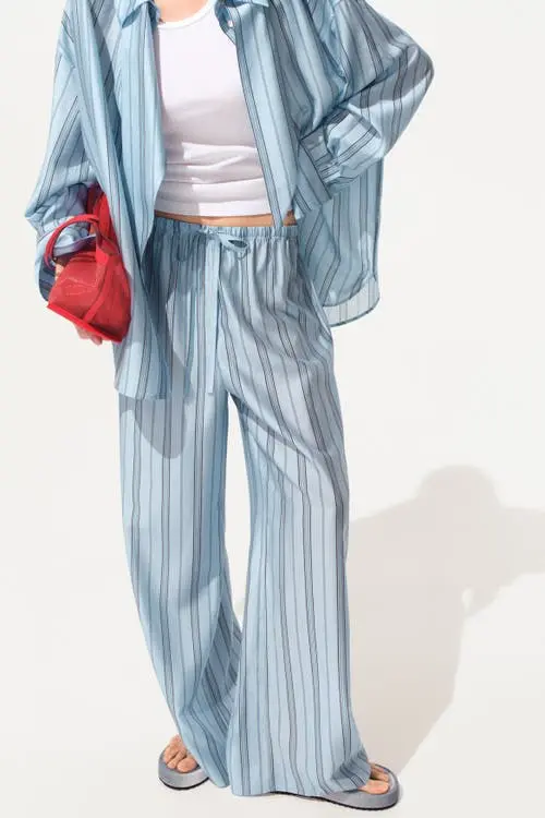 H&m Wide Leg Striped Trousers