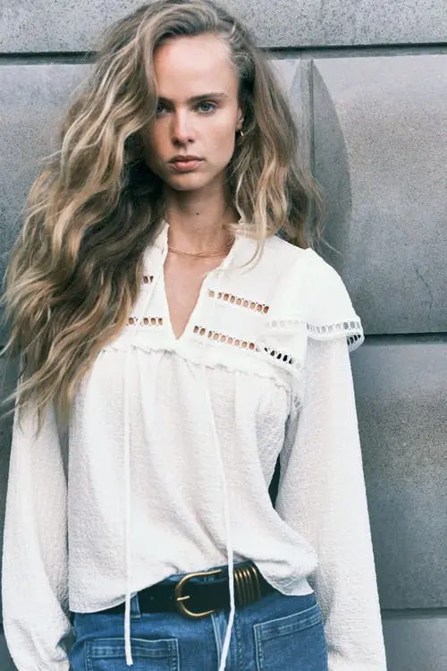 H&M Textured Jersey Blouse