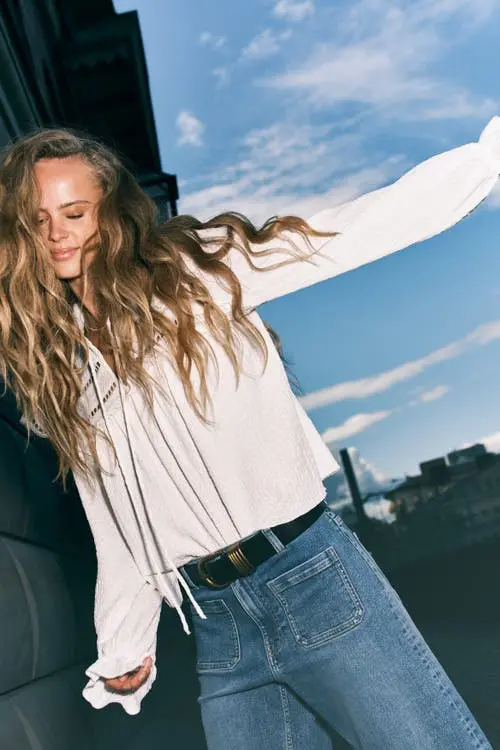 H&M Textured Jersey Blouse