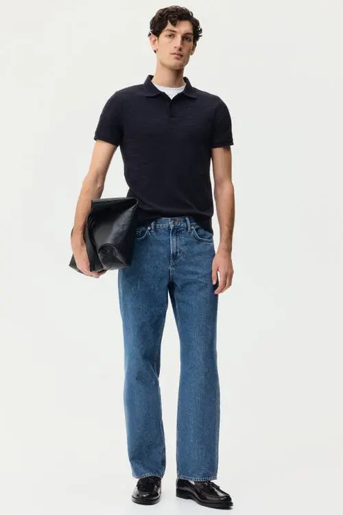 H&M Slim Fit Jacquard-knit Polo Shirt