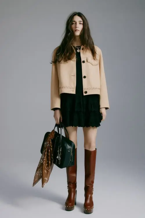 H&m Short Interlock Jersey Jacket With Whipstitch Details
