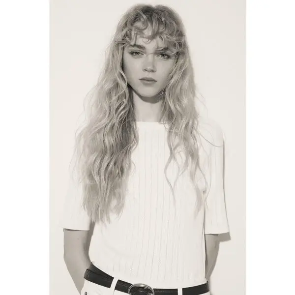 H&m Rib-knit T-shirt With Pointelle Details