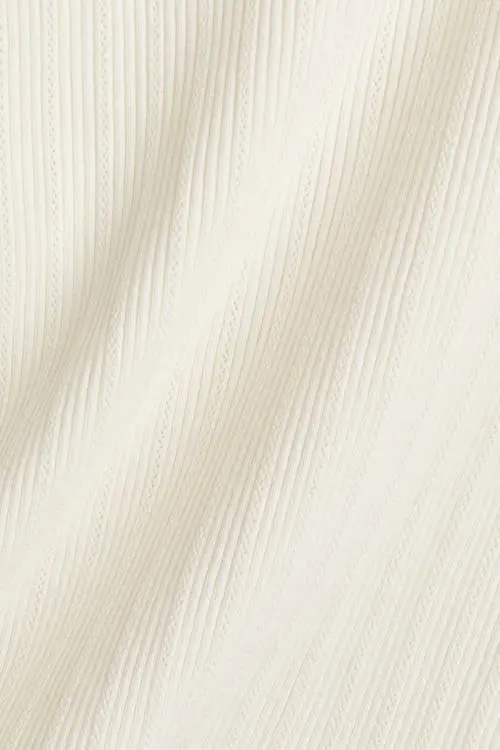 H&m Rib-knit T-shirt With Pointelle Details