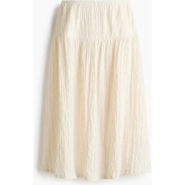 H&m Textured Jersey A-line Midi Skirt