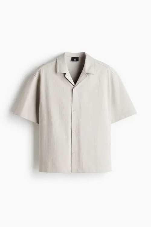H&m Relaxed Fit Textured Resort Shirt