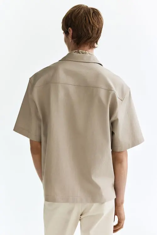 H&m Relaxed Fit Textured Resort Shirt