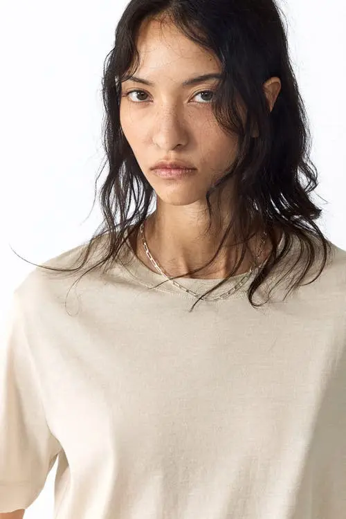 H&m Scoop Neck Pima Cotton T-shirt - Ivory