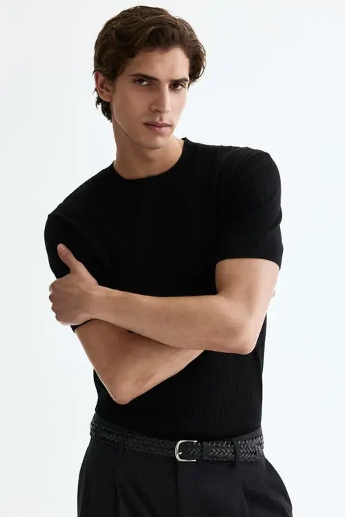 H&M Slim Fit Knitted T-shirt