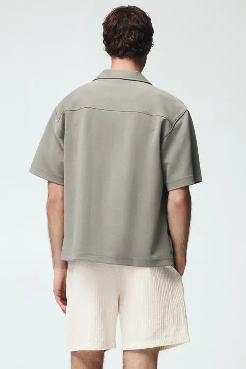 H&m Relaxed Fit Textured Shorts - White