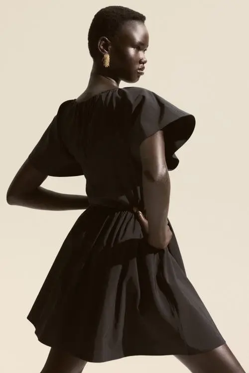 H&m Butterfly-sleeved V-neck Dress