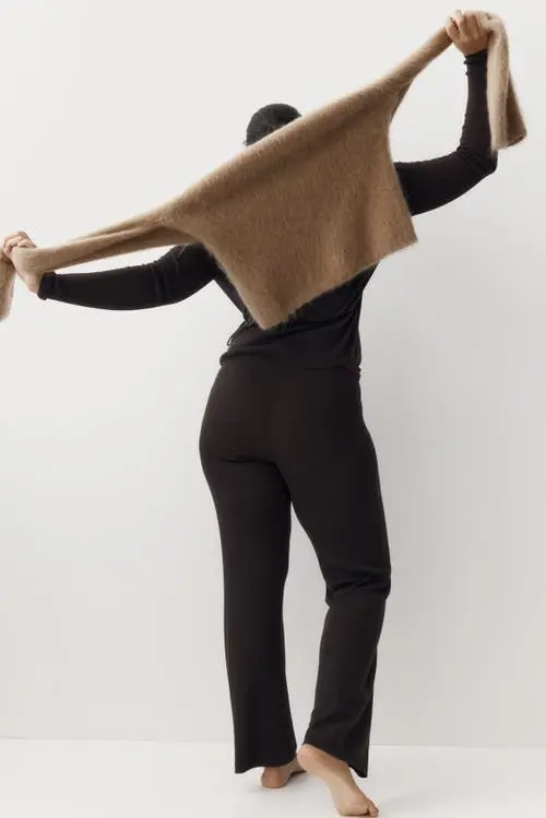H&m Rib-knit Wrap Cardigan With V-neckline And Waist Ties