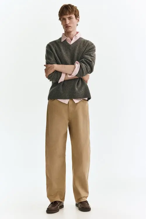 H&M Relaxed Fit Cotton Twill Trousers