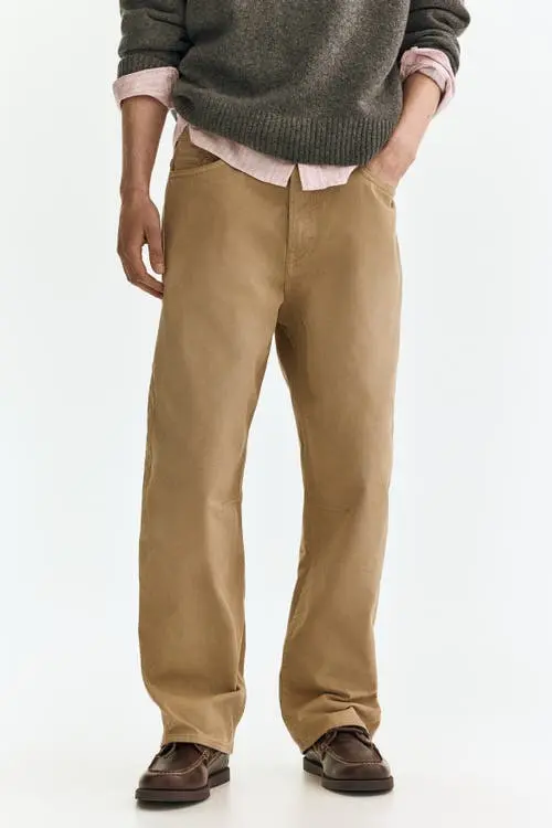 H&M Relaxed Fit Cotton Twill Trousers