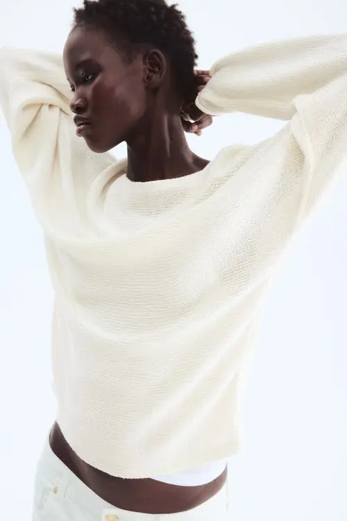 H&m Horizontal Rib Boat Neck Jumper