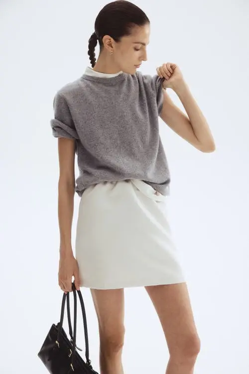 H&m High Waisted Pull-on Mini Skirt