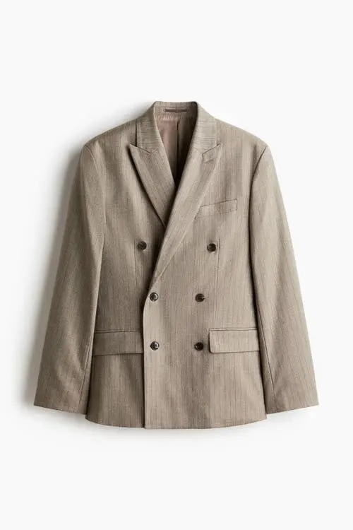 H&m Double-breasted Jacket With Peak Lapels