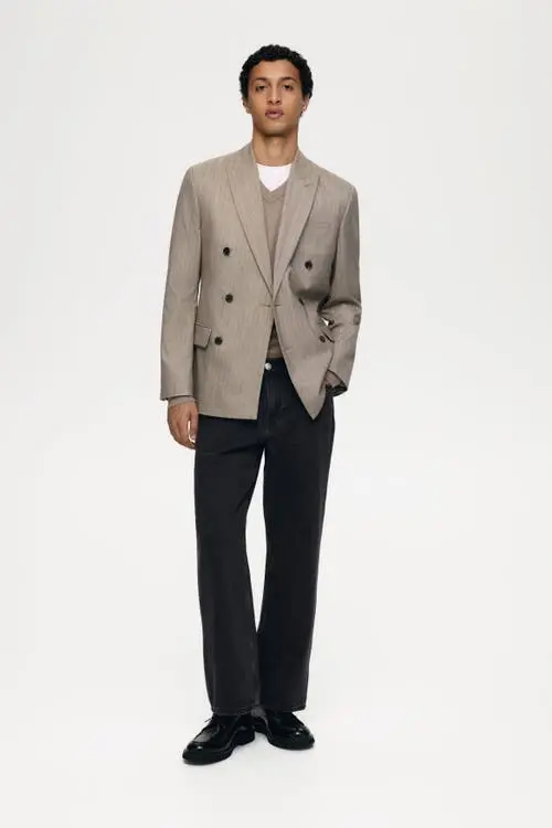 H&m Double-breasted Jacket With Peak Lapels