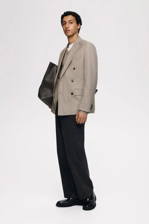 H&m Double-breasted Jacket With Peak Lapels