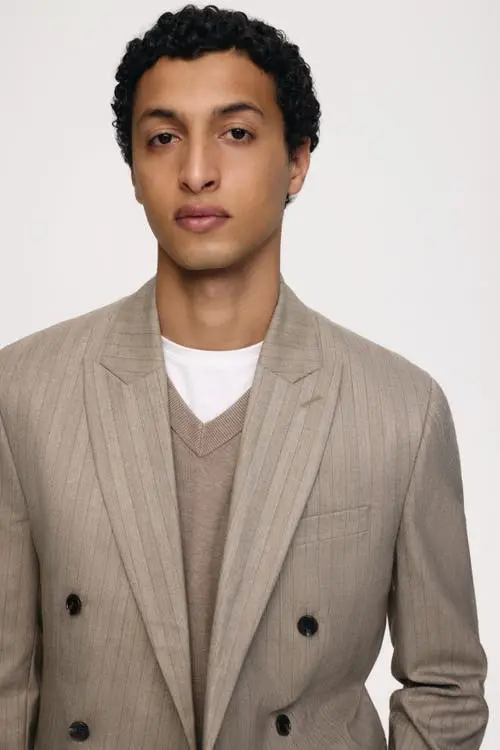 H&m Double-breasted Jacket With Peak Lapels