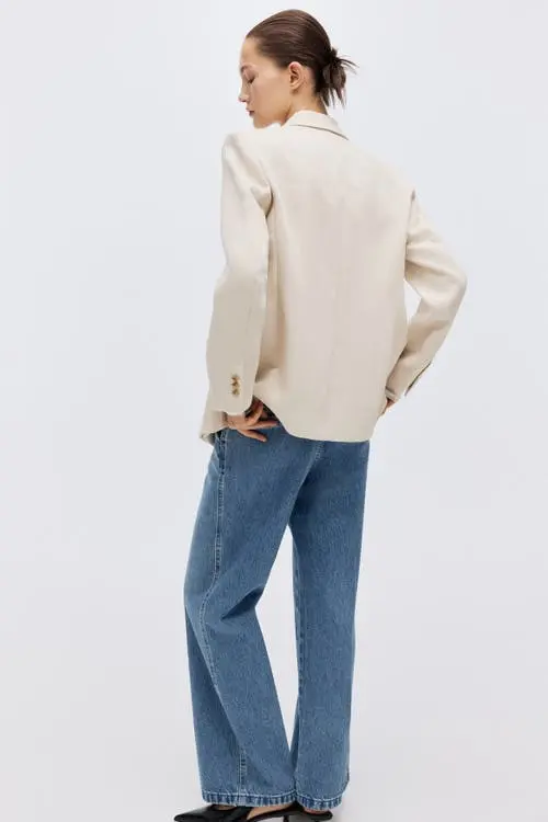 H&m Double-breasted Peak Lapel Blazer