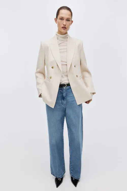 H&m Double-breasted Peak Lapel Blazer