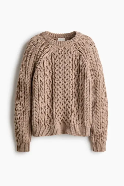 H&m Cable-knit Jumper - Taupe