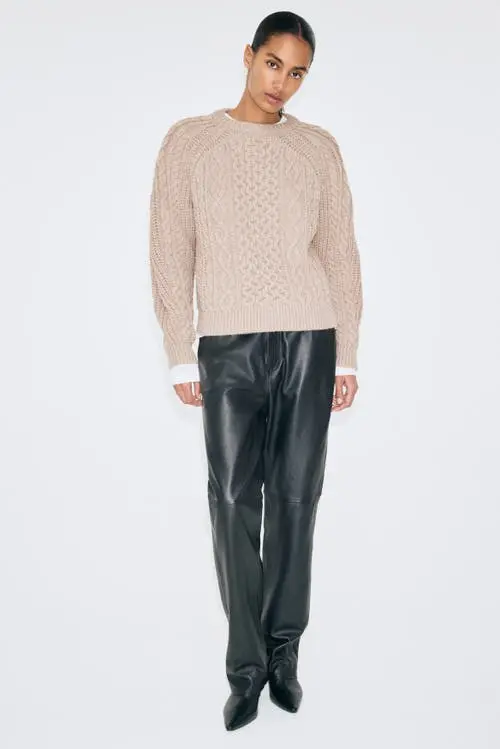 H&m Cable-knit Jumper - Taupe