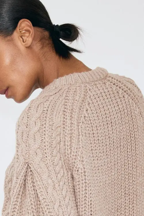 H&m Cable-knit Jumper - Taupe