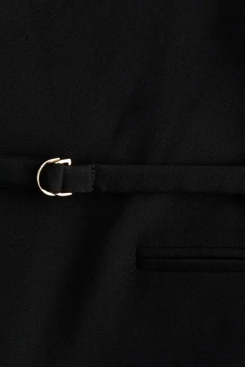 H&M Belted Blazer With Stand Collar