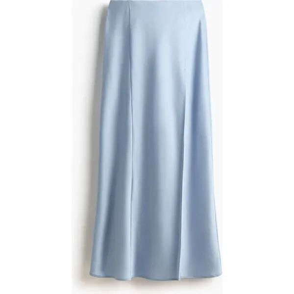 H&m Satin Maxi Skirt With High Slit