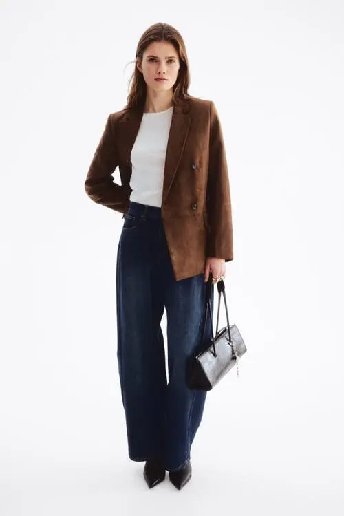 H&m Double-breasted Blazer With Notched Lapels