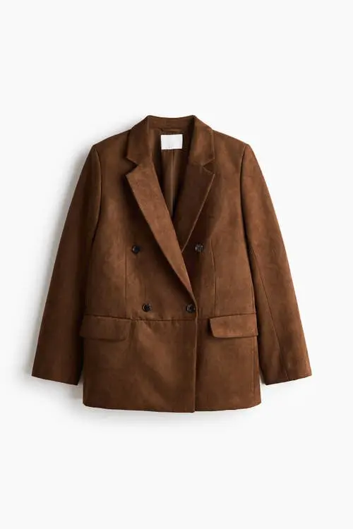H&m Double-breasted Blazer With Notched Lapels