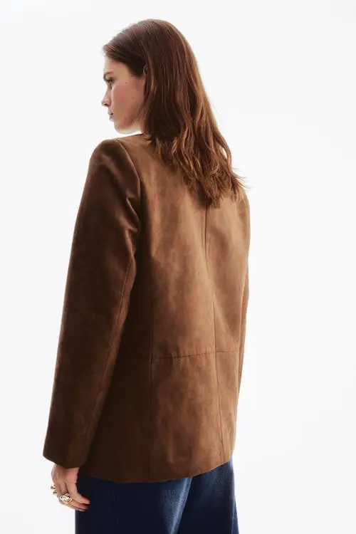 H&m Double-breasted Blazer With Notched Lapels