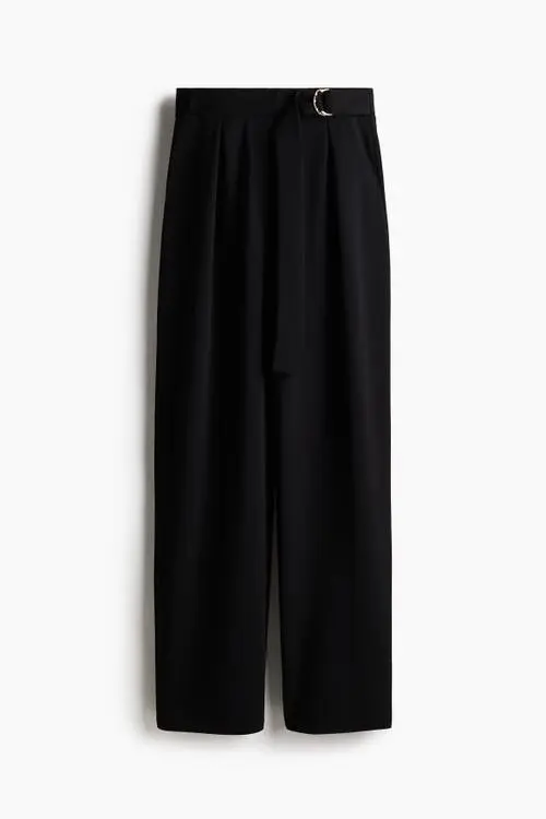 H&m Belted Tapered Trousers
