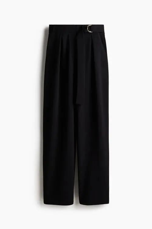 H&m Belted Tapered Trousers