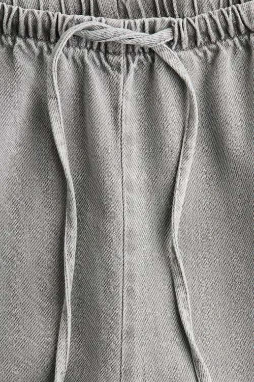 H&m Lightweight Denim Drawstring Pants - Gray