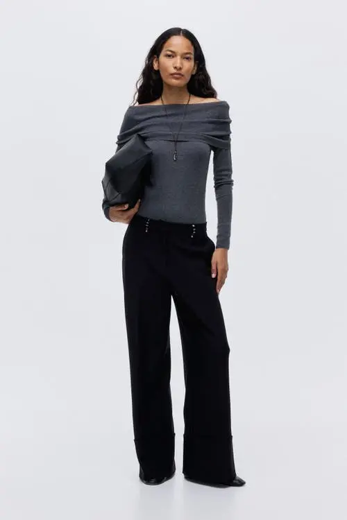 H&m Tailored Rivet Detail Trousers