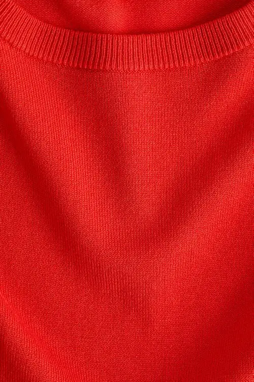 H&m Fine-knit Raglan Sleeve Top - Red