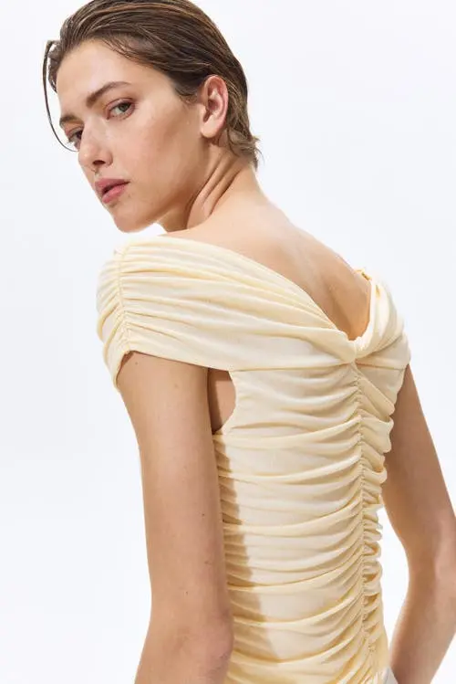 H&m Gathered Off-the-shoulder Top