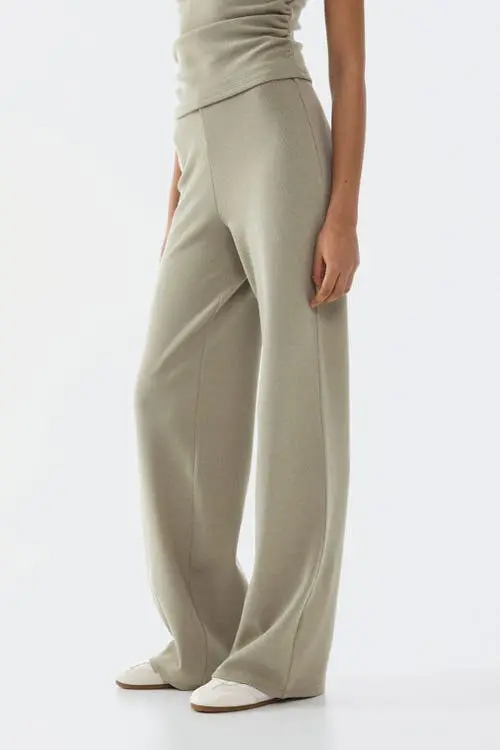 H&m Straight-leg Jersey Pants - Beige
