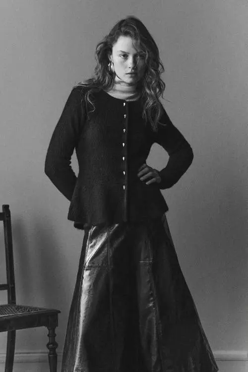 H&m Rib-knit Peplum Cardigan With Metal Buttons - Black