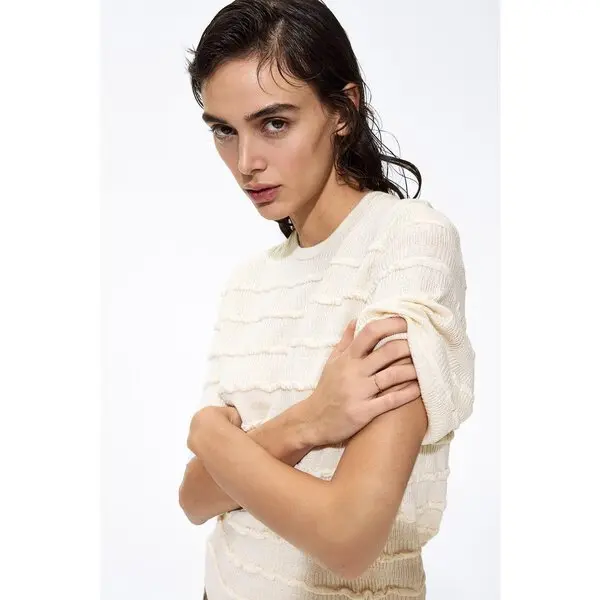 H&m Frill-trimmed Knitted Top
