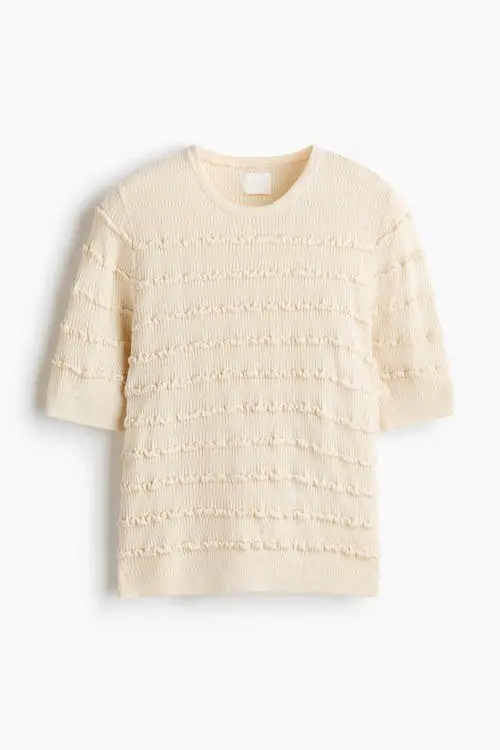 H&m Frill-trimmed Knitted Top