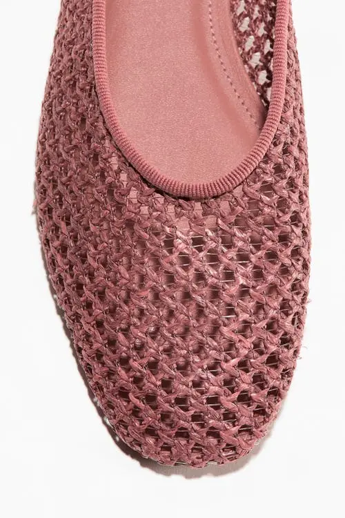 H&m Braided Ballet Flats - Dusty Red