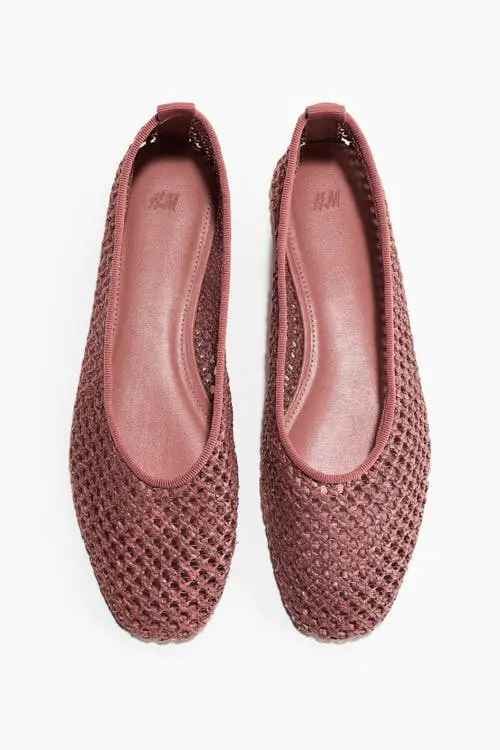 H&m Braided Ballet Flats - Dusty Red