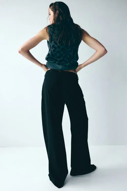 H&m Belted Tailored Trousers